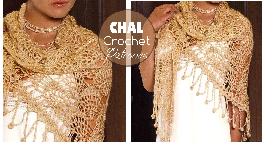 Patrón de Chal triangular tejido al crochet ⋆ Manualidades DIY