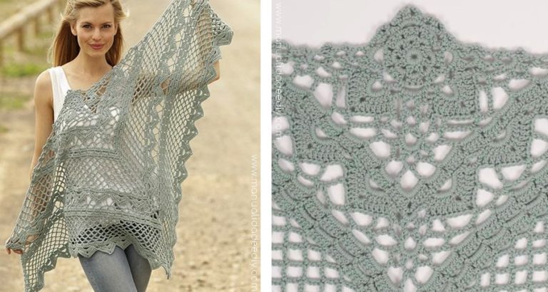 Como hacer un chal elegante a crochet ⋆ Manualidades DIY
